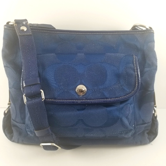 Coach | Bags | Signature Cross Body Coach Bag In Navy Blue | Poshmark